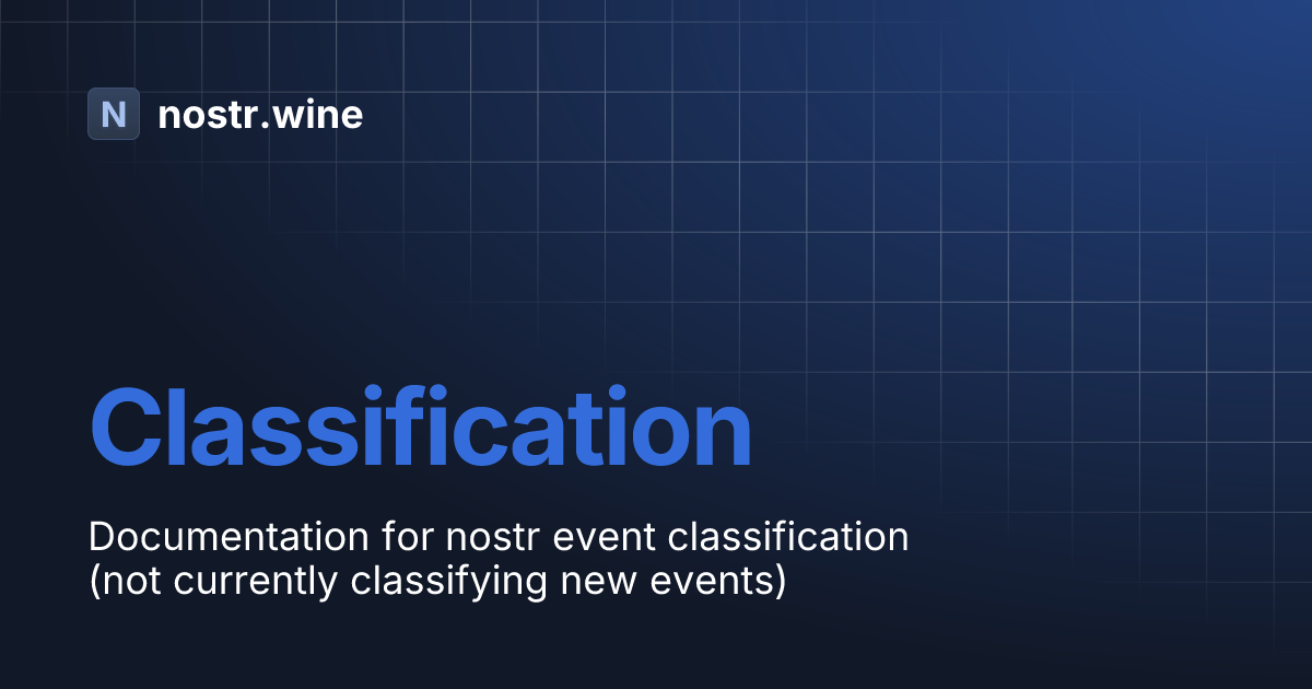 Classification | nostr.wine
